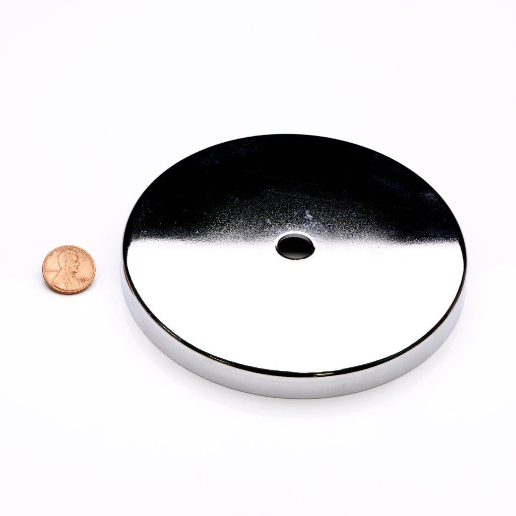 Ceramic Round Magnet Assembly 4.9" Diameter x 0.5" H - Grade C8, Nicke ...